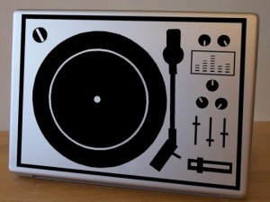 DJ Turntable & Mixer Vinyl Laptop Decals - Crate Kings